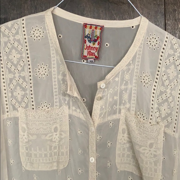Johnny Was | Dresses | Johnny Was Cream Embroidered Dress | Poshmark